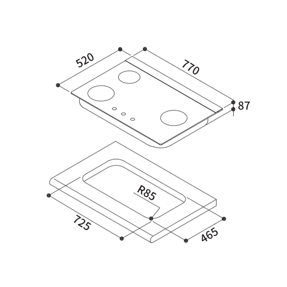 【大巨光】林內牌(Rinnai) RB-L3700S-R 檯面式彩焱不銹鋼三口爐|大巨光購物城